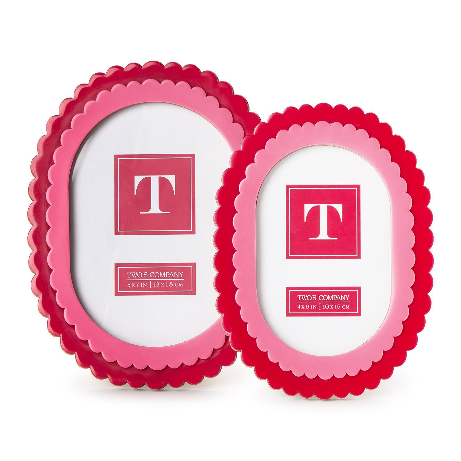 Red/Pink Double Scallop Frame – Accents Home & Gifts